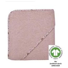 Wörner Kapuzenhandtuch WÖRNER "at home altrosa Kapuzenbadetuch 80/80", rosa (altrosa), B:80cm L:80cm, Frottee, Frottier, Handtücher, Biobaumwolle, Strick-Optik