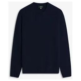 Strickpullover Cinque "CIZAC", Herren, Gr. L, blau (dunkelblau), Strick, Obermaterial: 80% Baumwolle, 16% Polyamid, 4% Elasthan, unifarben, Casual, slim fit normal, Rundhals, Bündchen, Pullover, Rundhalsausschnitt, Slim Fit, Rippdetails an der Seitennaht