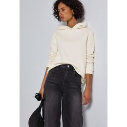 Sweatshirt Street One, Damen, Gr. 42, soft beige, Sweatware, Obermaterial: 60% Baumwolle, 40% Polyester. Futter: 100% Baumwolle, unifarben, lässig geschnitten hüftbedeckend, Rundhals, Bündchen, Sweatshirts, mit Kapuze