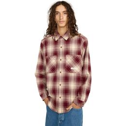 Element Herren Langarmhemd "Hawthorne 2Pkt Heavyweight"cream zinfandel plaid, Gr. M, 60% Baumwolle, 40% Baumwolle, Hemden