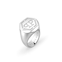 Philipp Plein Jewellery Ring ' PLEIN EDGE ' male Silver size 62