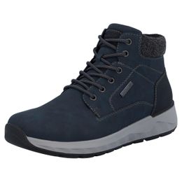 Rieker Herren Winterboots, Gr. 45nachtblau, anthrazit, Lederimitat, Textil, Schuhe, Schnürboots, Stiefelette mit wasserabweisender RiekerTEX-Membran