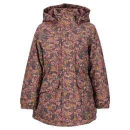 Outdoorjacke ZIGZAG "Angelina V2", Jungen, Gr. 140, braun (braun, lila), 100% Polyester, bedruckt, normal, ohne Ausschnitt, Jacken, mit wasserdichter Membran