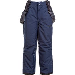 Skihose ZIGZAG "Soho", Kinder, Gr. 104, EURO-Größen, blau (dunkelblau, blau), 88% Polyester, 12% Elasthan, unifarben, lang, Hosen, mit abnehmbaren Hosenträgern