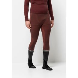 3/4-Leggings Jack Wolfskin "SEAMLESS WOOL PANTS M", Herren, Gr. L (52), Normalgrößen, rot (rot, earth), 55% WOLLE (MERINO), 43% POLYAMID, 2% ELASTHAN, Hosen