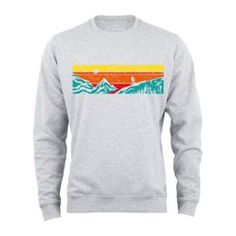 Cotton Prime Sweatshirt 'Let's Hiking' Herren Gr&ouml;&szlig;e XL t&uuml;rkis / gelb / grau / orange