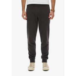 Sweathose Superdry "ESSENTIAL LOGO JOGGERS HB", Herren, Gr. M, N-Gr, schwarz (carbon schwarz), Web, Obermaterial: 100% Seide, unifarben, relaxed fit knöchellang, Hosen