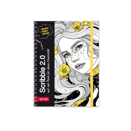 Roth Scribble Timer "Flower Power" Wire-O-Bindung mit Stickern in Bunt | Gr.: onesize