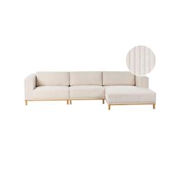 Beliani Ecksofa VENG in Beige/Braun - (W) 347 x (H) 84 x (L) 156 cm | Gr.: onesize