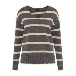 Laura Scott Streifenpullover in grau-beige gestreift | Gr.: 40