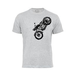 Cotton Prime T-Shirt 'Vintage Motorcycle' Herren Gr&ouml;&szlig;e L grau / schwarz