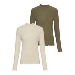 Laura Scott Longsleeve in sand+oliv | Gr.: 36-38