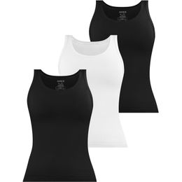 Janice 3 x Damen Top Nazca in Schwarz/Wei&szlig;/Schwarz | Gr.: M/L