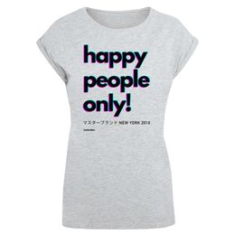 F4NT4STIC T-Shirt Happy people only New York in grau meliert | Gr.: 4XL