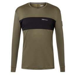 super.natural Merino Fahrradtrikot M GRAVIER LS in olivgr&uuml;n-schwarz | Gr.: L
