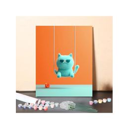 ARTNANAS DIY Malen nach Zahlen Set-"Coolkatze" | Gr.: 40x50 ohne Rahmen