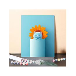ARTNANAS DIY Malen nach Zahlen Set-"Sonnenkatz" | Gr.: 40x50 ohne Rahmen