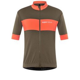super.natural Fahrradtrikot "Gravier" in Braun/ Orange | Gr.: S