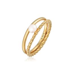 Elli Ring 925 Sterling Silber in Gold | Gr.: 52