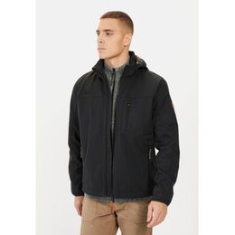 Camel Active Softshell Jacke mit abnehmbarer Kapuze in Schwarz | Gr.: 56