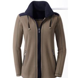 WITT WEIDEN Fleece-Jacke in beige-schwarz | Gr.: 38