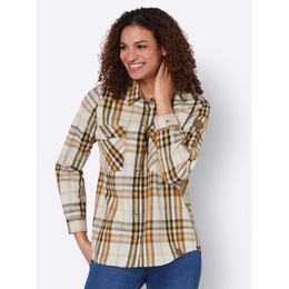 WITT WEIDEN Flanell-Bluse in ocker-elfenbein-kariert | Gr.: 46