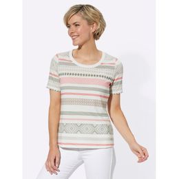 WITT WEIDEN Shirt in ecru-khaki-gemustert | Gr.: 52