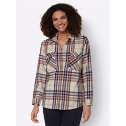 WITT WEIDEN Flanellbluse in orchidee-elfenbein-kariert | Gr.: 40