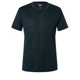 super.natural Merino T-Shirt M SIERRA140 V NECK in blau | Gr.: M