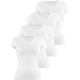 Janice 4 x Damen T-Shirt Nysa in Wei&szlig; | Gr.: XL/XXL
