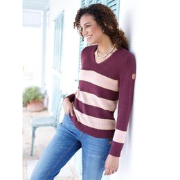 WITT WEIDEN Pullover in burgund-beige | Gr.: 46