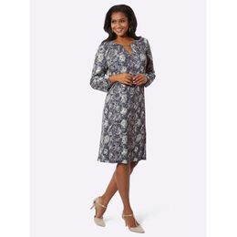 WITT WEIDEN Jersey-Kleid in champagner-rauchblau-bedruckt | Gr.: 46