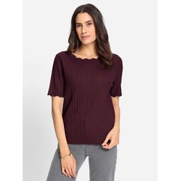 WITT WEIDEN Kurzarm-Pullover in burgund | Gr.: 38