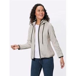WITT WEIDEN Strickfleece-Jacke in hellgrau-meliert | Gr.: 46