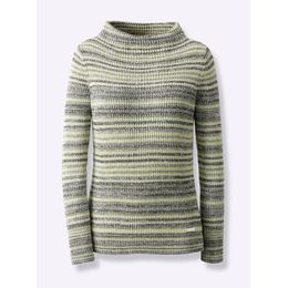 WITT WEIDEN Langarm-Pullover in khaki-ecru-meliert | Gr.: 36
