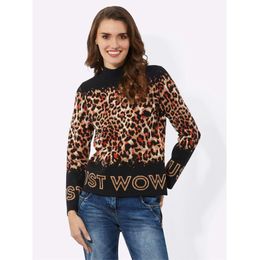 WITT WEIDEN Pullover in schwarz-camel-gemustert | Gr.: 42