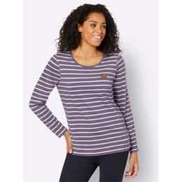 WITT WEIDEN Shirt in feige-ecru-gestreift | Gr.: 50