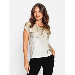 WITT WEIDEN Shirt in sand-goldfarben-bedruckt | Gr.: 52