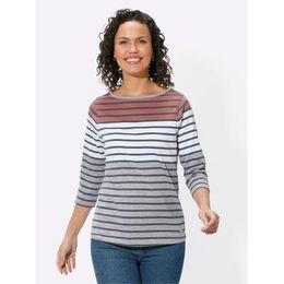 WITT WEIDEN Shirt in rosenholz-grau-geringelt | Gr.: 50