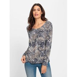 WITT WEIDEN Print-Shirt in marine-sand-bedruckt | Gr.: 40