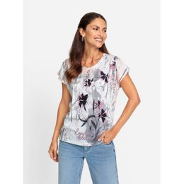 WITT WEIDEN Print-Shirt in steingrau-bedruckt | Gr.: 38