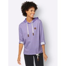 WITT WEIDEN Sweatshirt in lavendel-ecru-geringelt | Gr.: 36