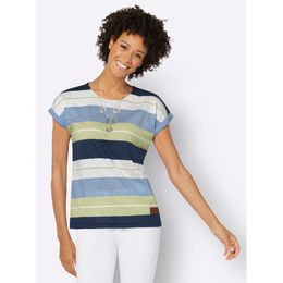 WITT WEIDEN Shirt in lindgr&uuml;n-bleu-geringelt | Gr.: 46