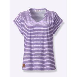 WITT WEIDEN Print-Shirt in lavendel-ecru-geringelt | Gr.: 52
