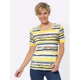 WITT WEIDEN Shirt in sonnengelb-taupe-bedruckt | Gr.: 52