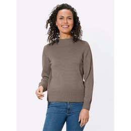 WITT WEIDEN Stehkragenpullover in taupe-meliert | Gr.: 42