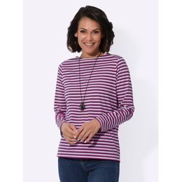 WITT WEIDEN Shirt in magenta-marine-geringelt | Gr.: 44