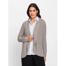 WITT WEIDEN Strickjacke in taupe-meliert | Gr.: 40