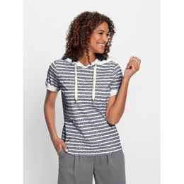 WITT WEIDEN Kapuzen-Shirt in marine-ecru-geringelt | Gr.: 46