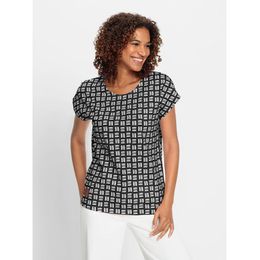 WITT WEIDEN Print-Shirt in schwarz-ecru-bedruckt | Gr.: 36